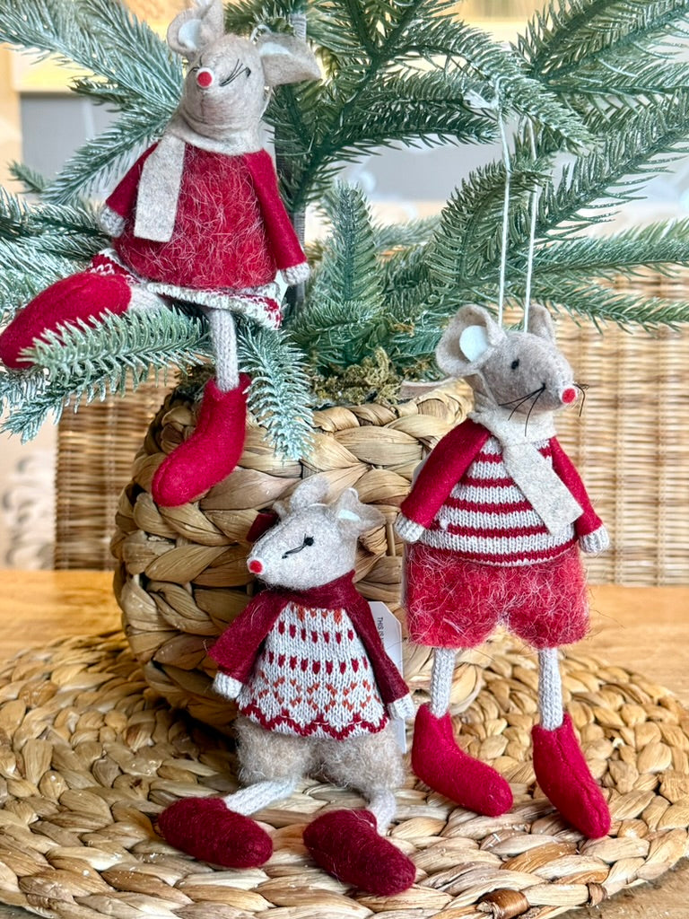 Set of 3 Christmas Mice – Starlings